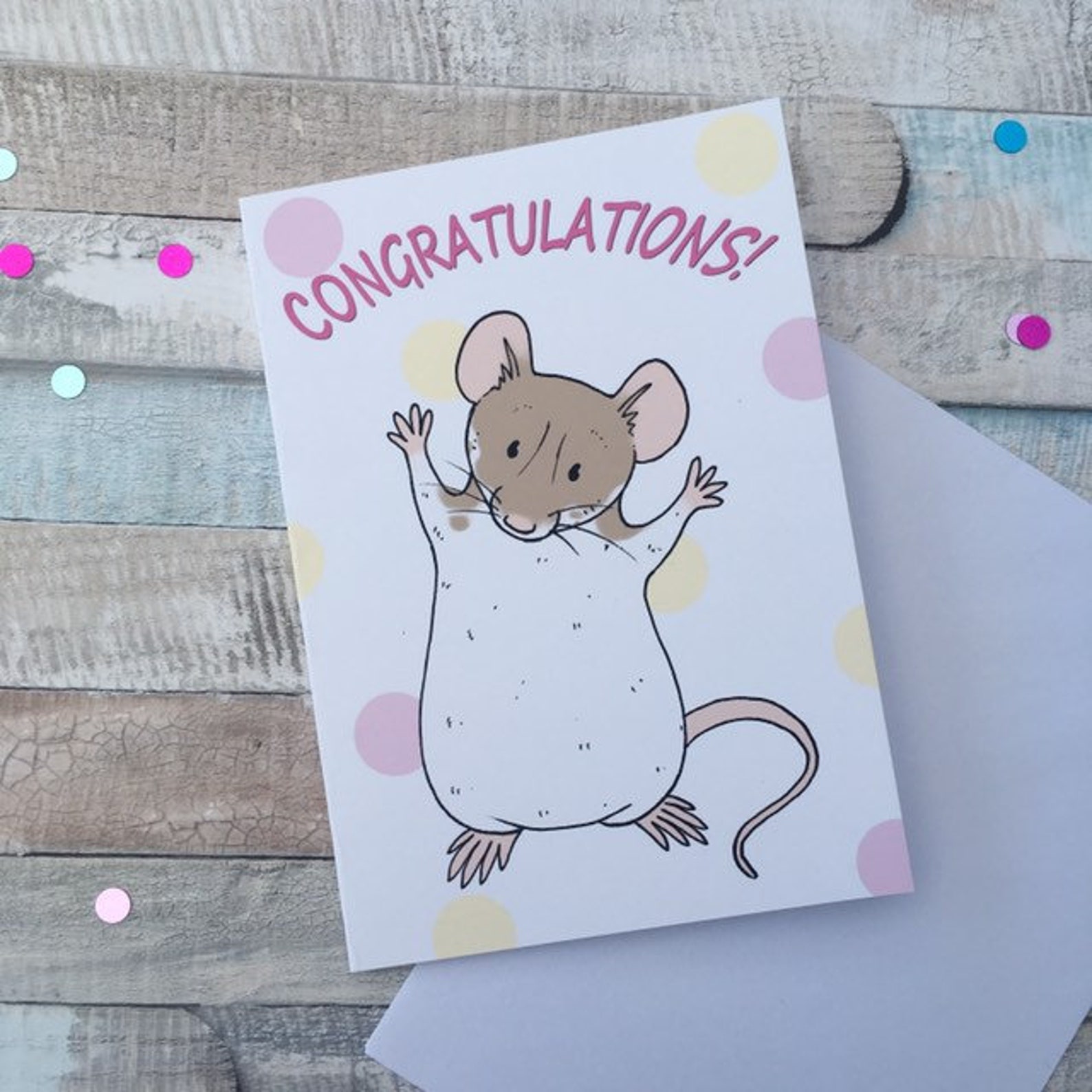 Congratulations Fancy Rat A6 Greeting card Cute pet at | Etsy