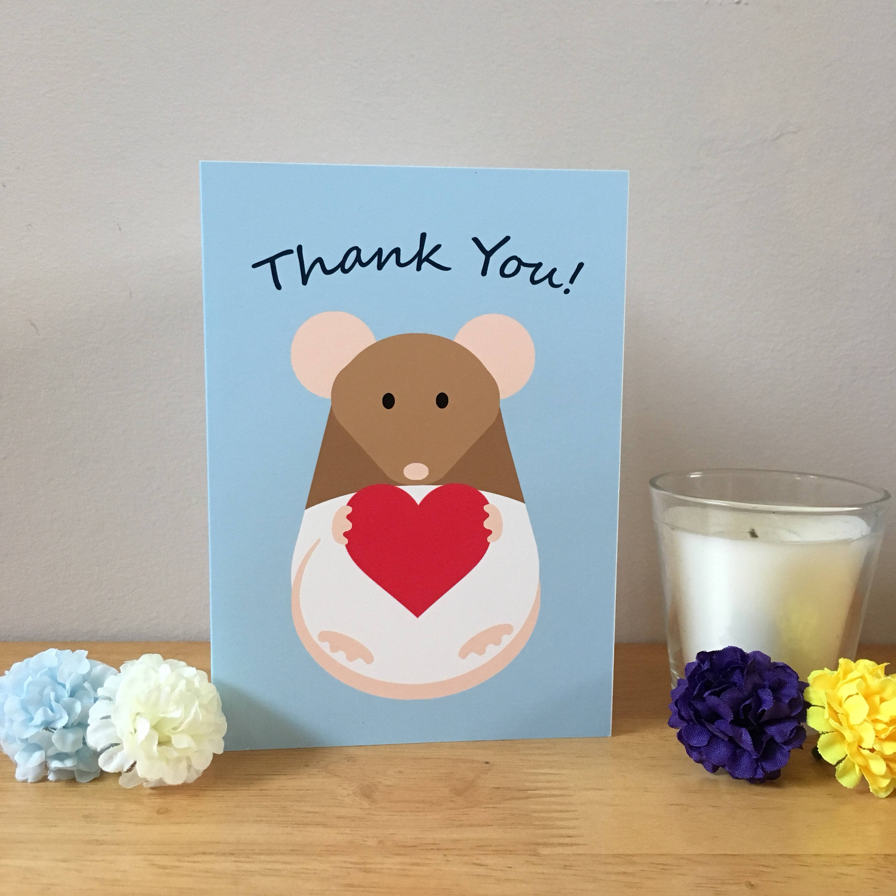 Fancy Hooded Rat Thank You Card Blank Greeting Card Brown | Etsy