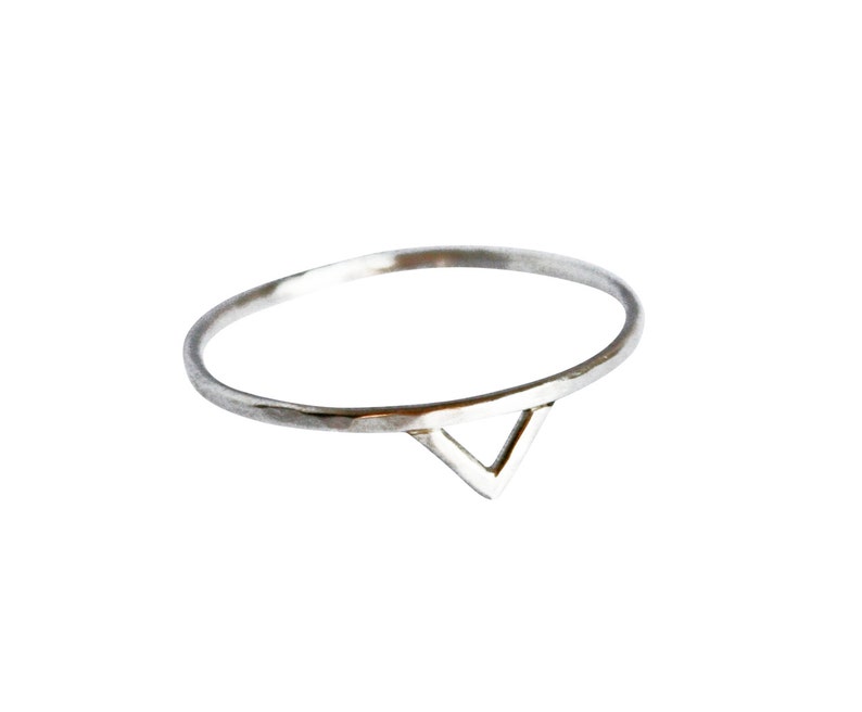 Thin Silver Spike Ring Thin Silver Ring Triangle Ring - Etsy