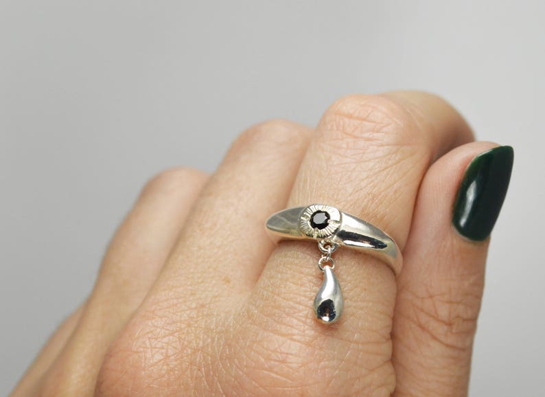 Teary Eye Ring Crying Eye Ring Evil Eye Ring Tear Ring - Etsy