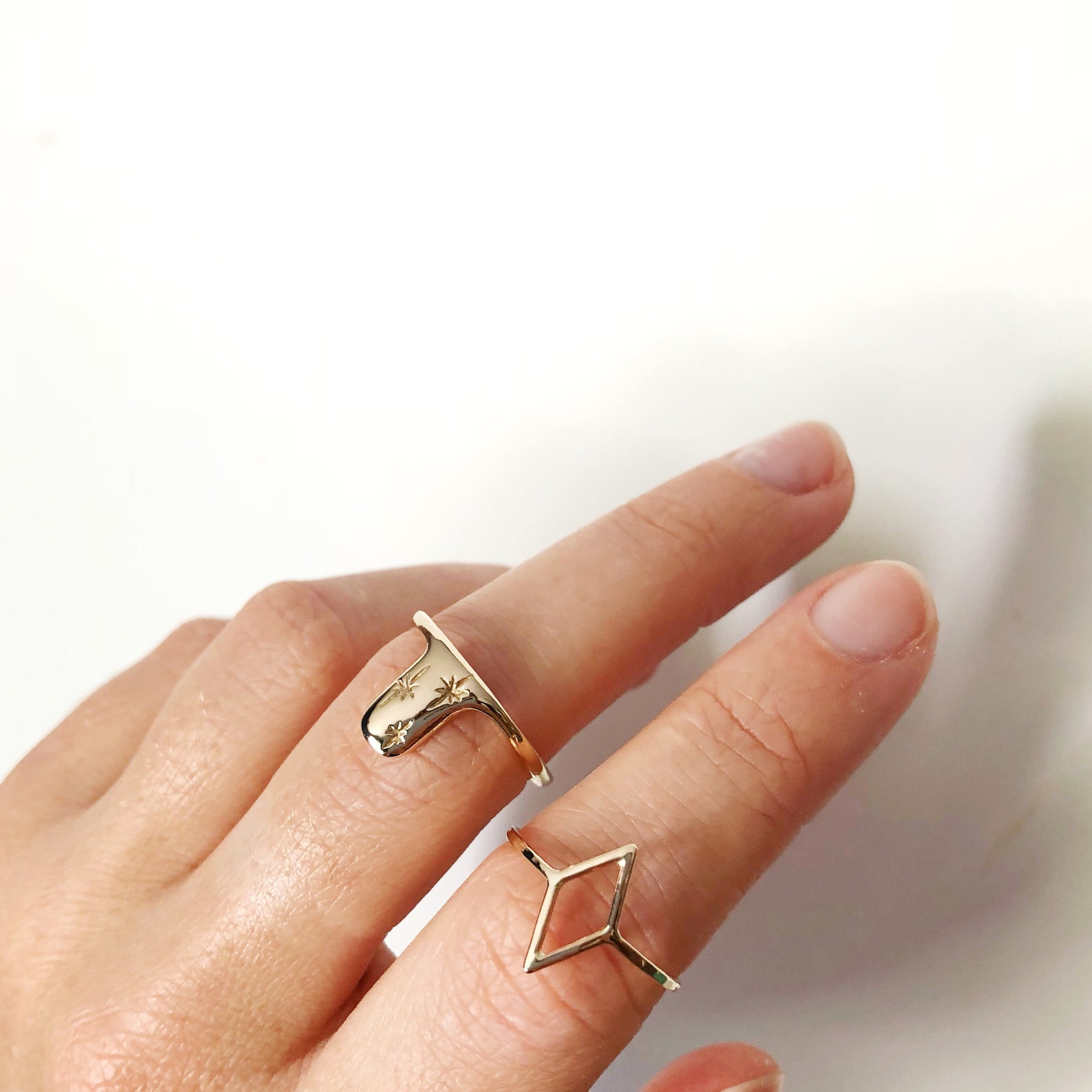 Night Ring, Stars Ring, Simple Star Ring, Thin Silver Ring, Starry Sky ...