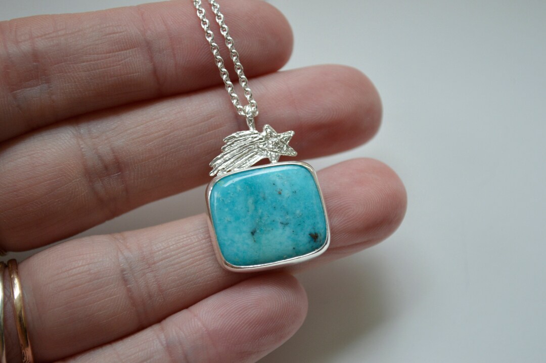 Shooting Star Turquoise Necklace, Large Turquoise Pendant, Turquoise ...