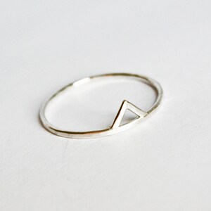 Thin Silver Spike Ring, Thin Silver Ring, Triangle Jewelry, Geometric ...
