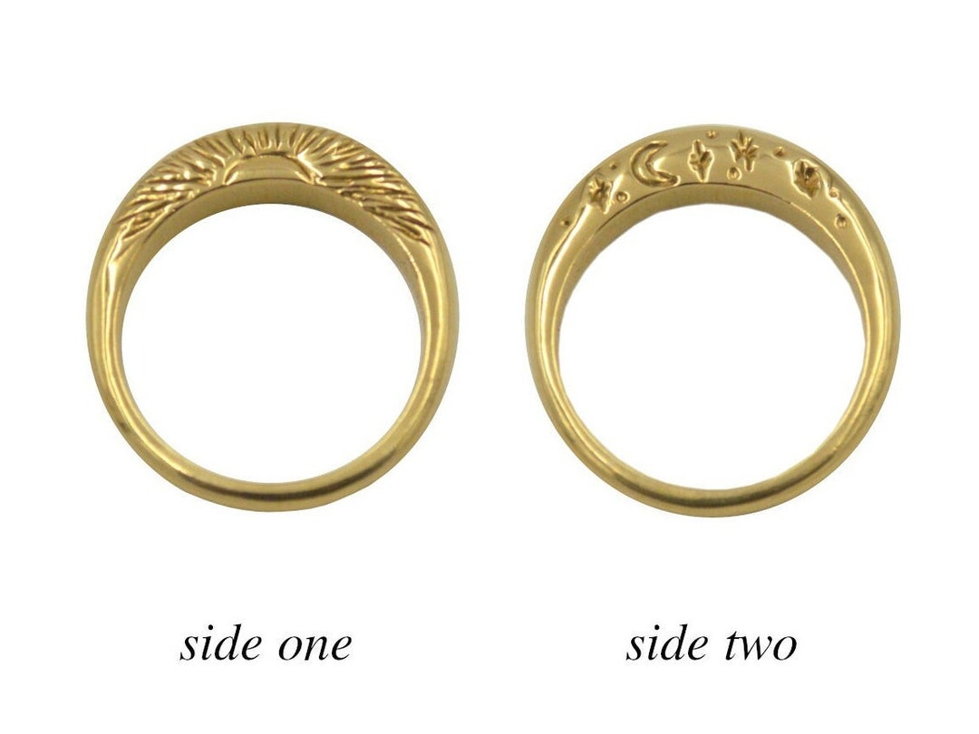 Night and Day Two Sided Ring Night Sky and Rising Sun Ring - Etsy