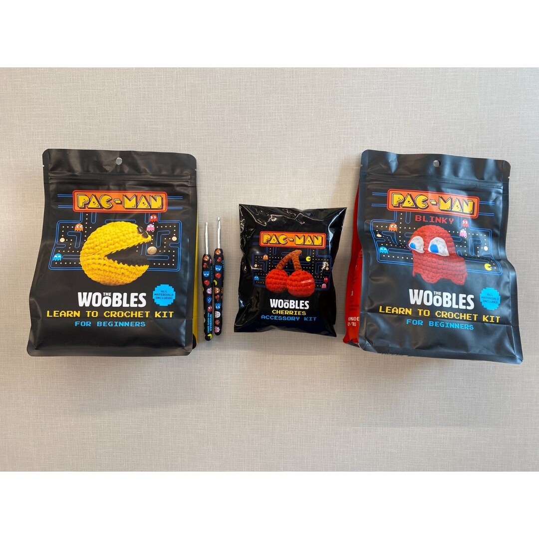 The Woobles Crochet Kit Leader of the Pac Pac-man, Ghost and Cherries ...