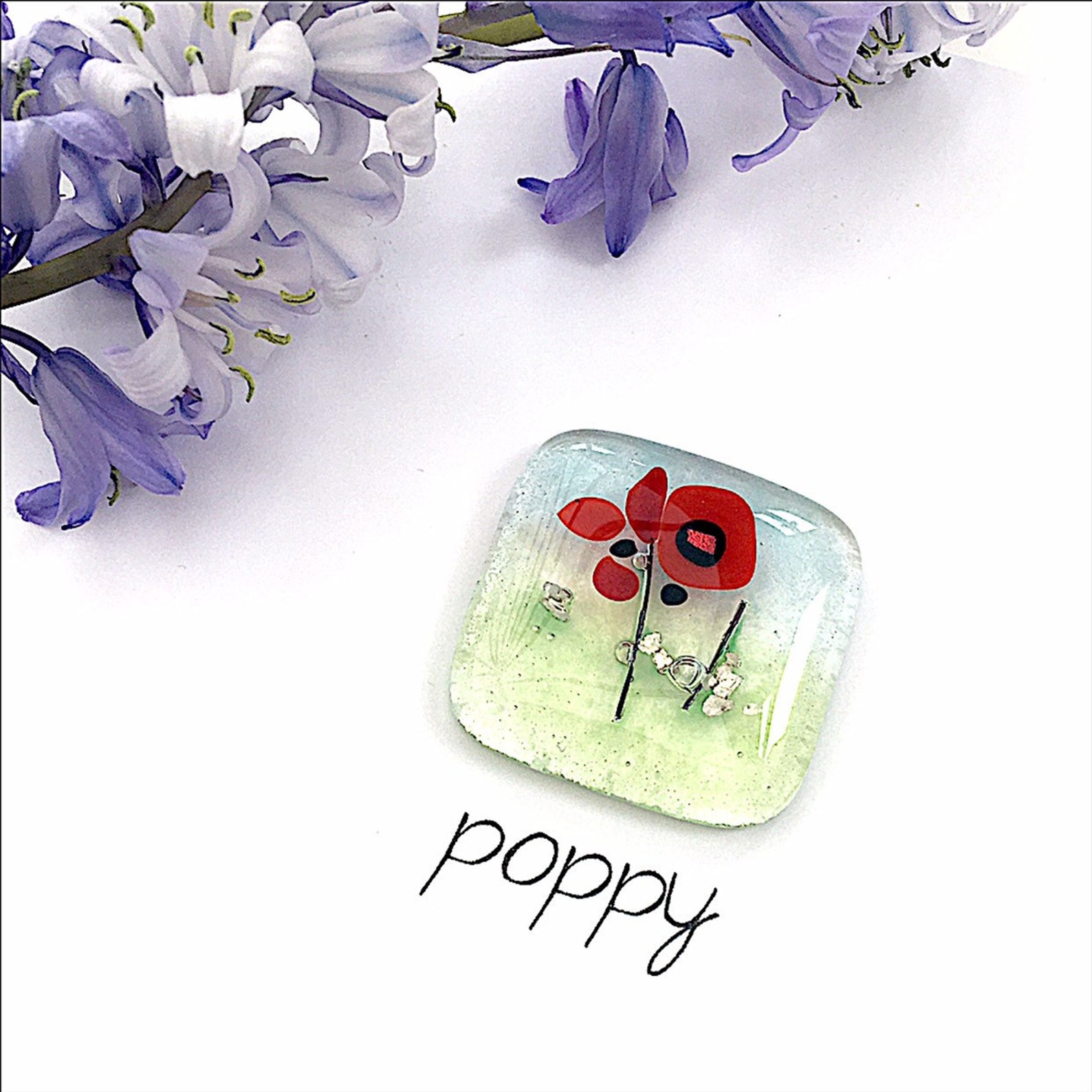 Poppy Card Glass Poppy Personalised Birth Card Personalised - Etsy