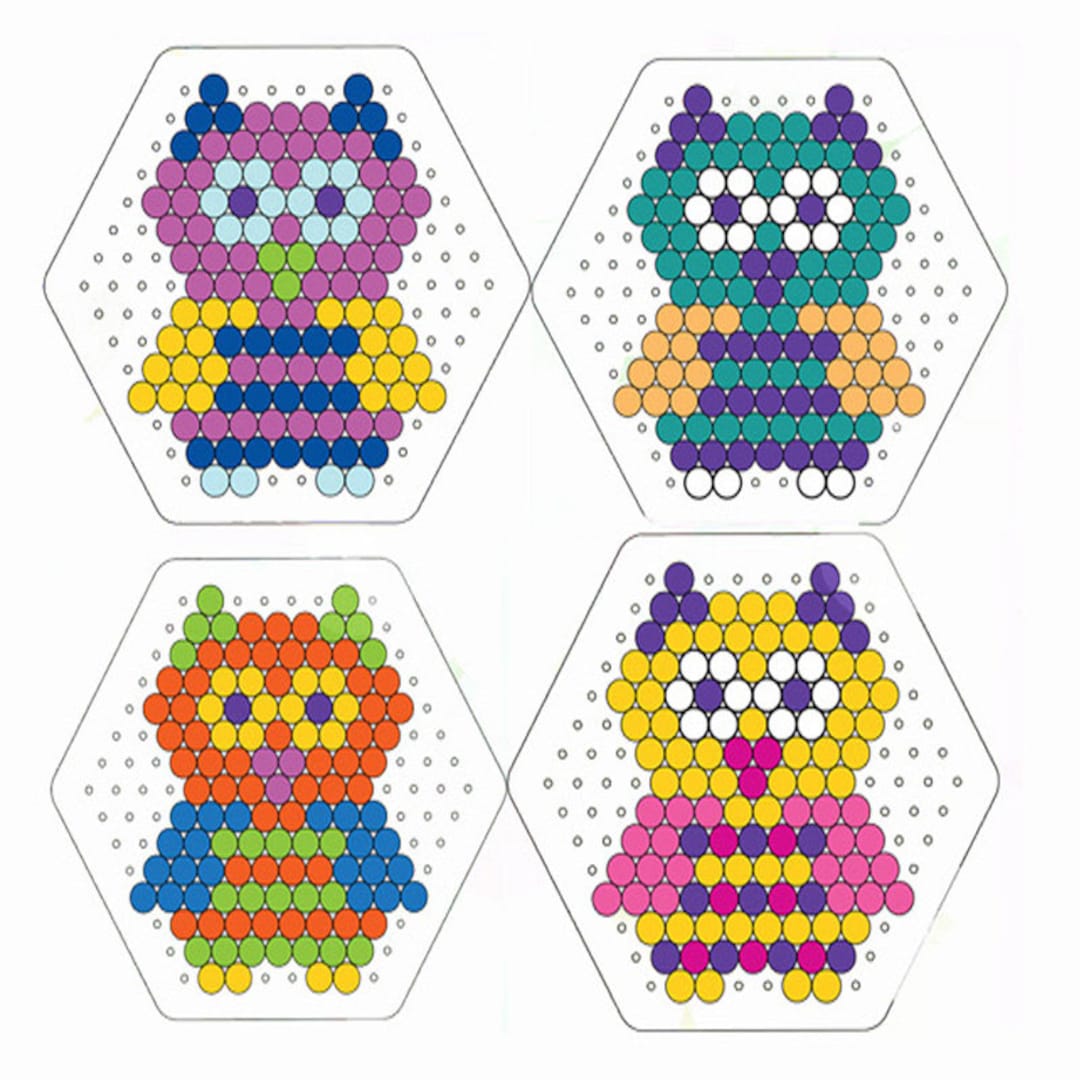 Instant Download Perler Bead Owl Patterns, Set of 4 Owl Patterns ...