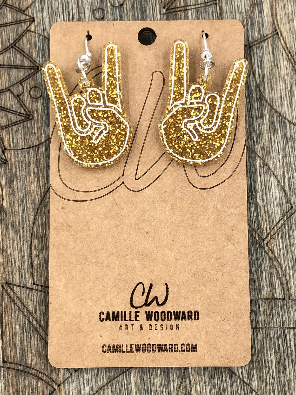 Rock N Roll Earrings Rock Hand Earrings Rock and Roll Hand | Etsy