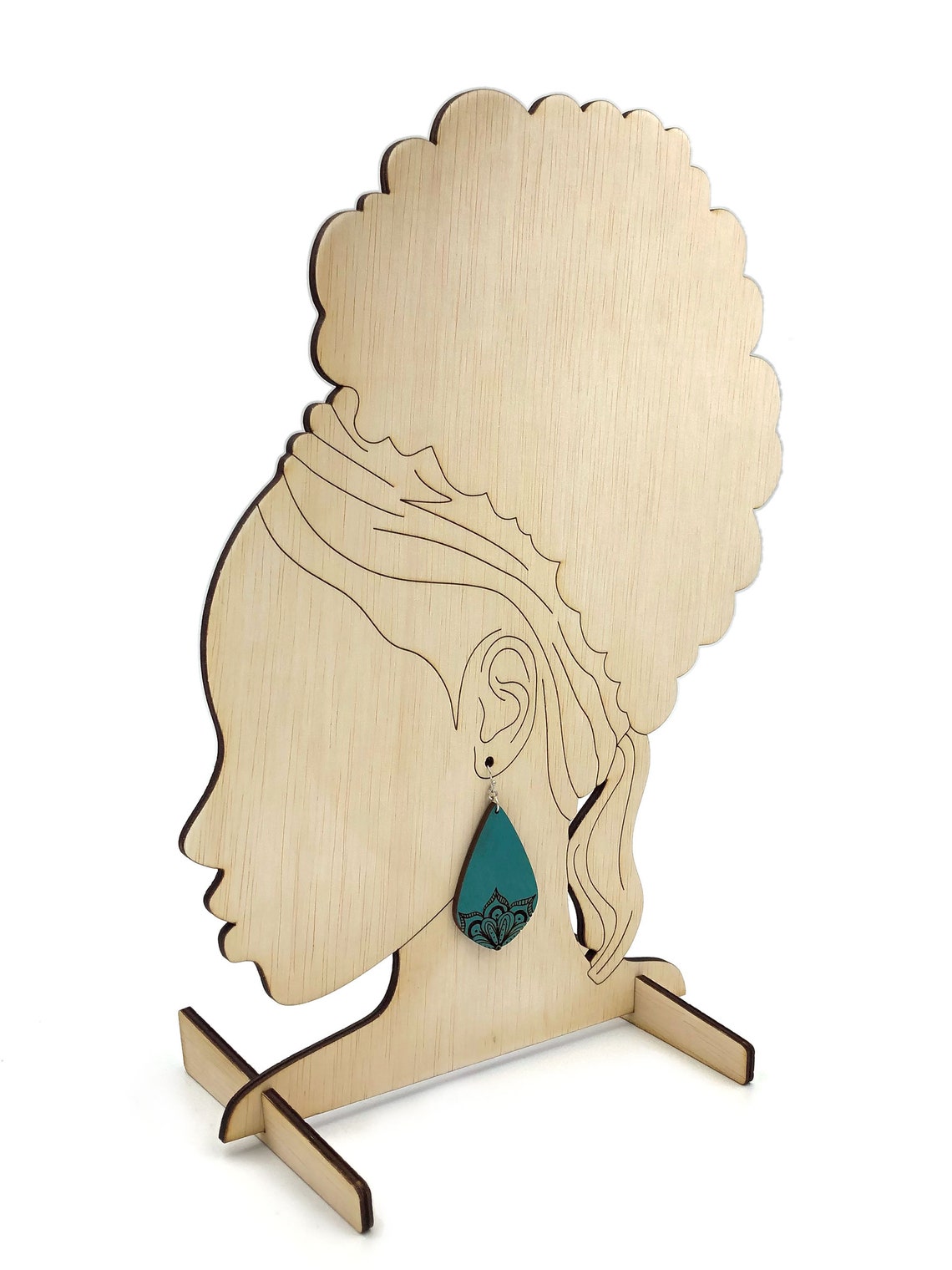 Earring Display Stand SVG Black Woman Earring Display Laser | Etsy