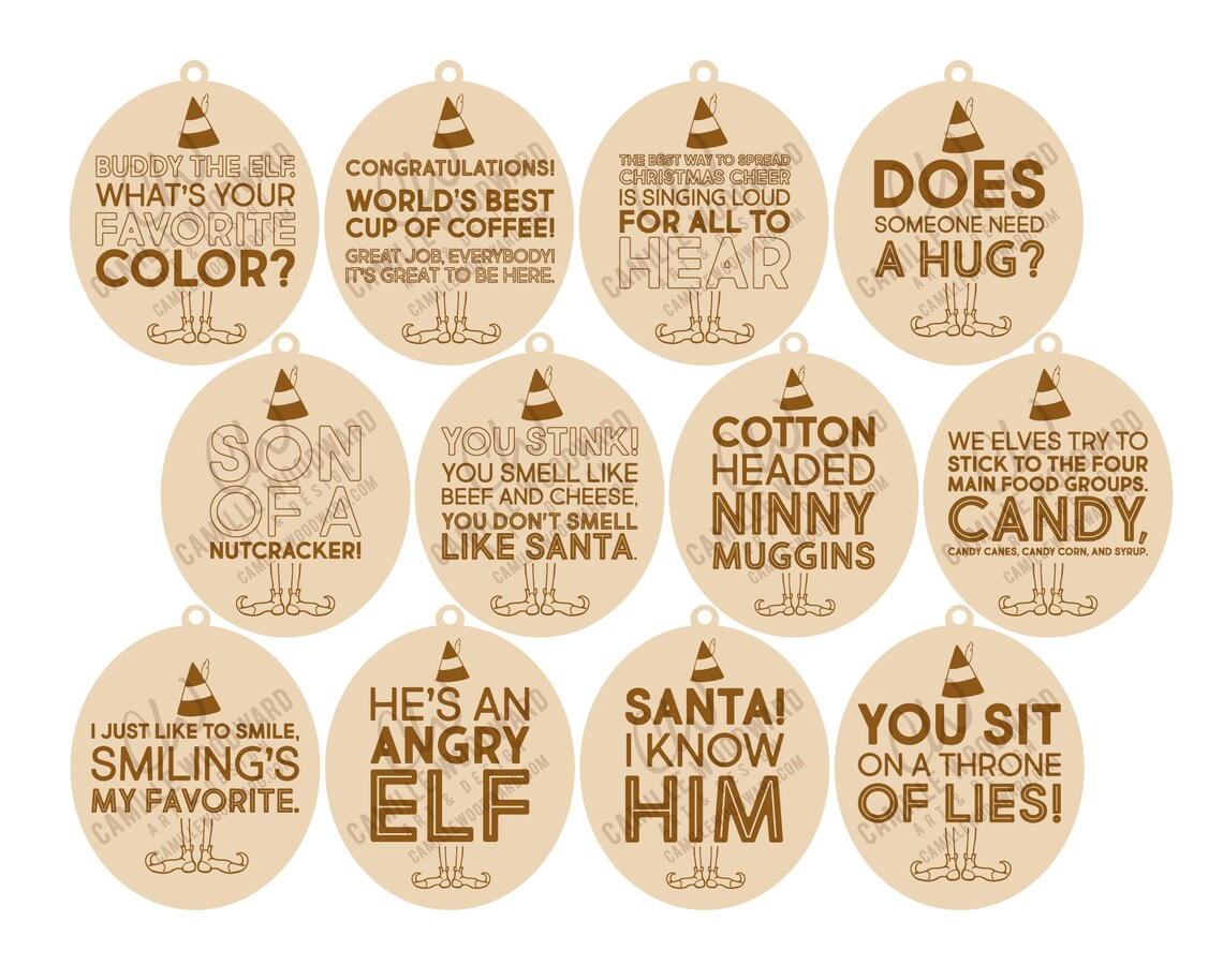 Christmas Buddy the Elf Movie Quote Ornaments Wood Acrylic - Etsy