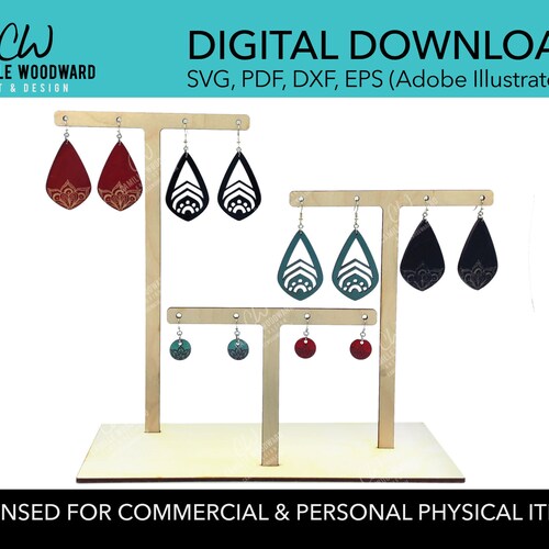 Earring Stand SVG Earring Holder SVG 3-tree Tier Earring - Etsy