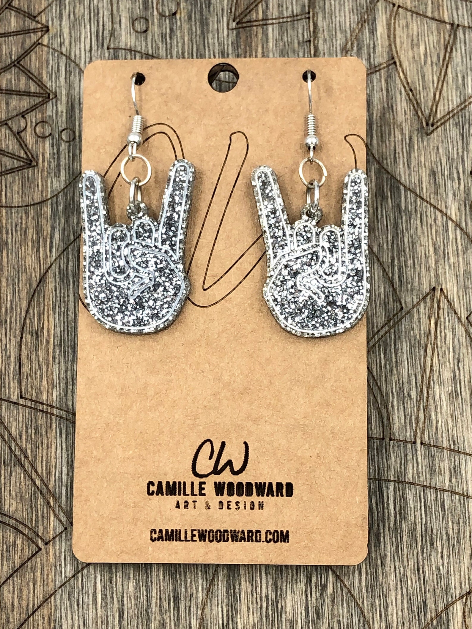 Rock N Roll Earrings Rock Hand Earrings Rock and Roll Hand | Etsy