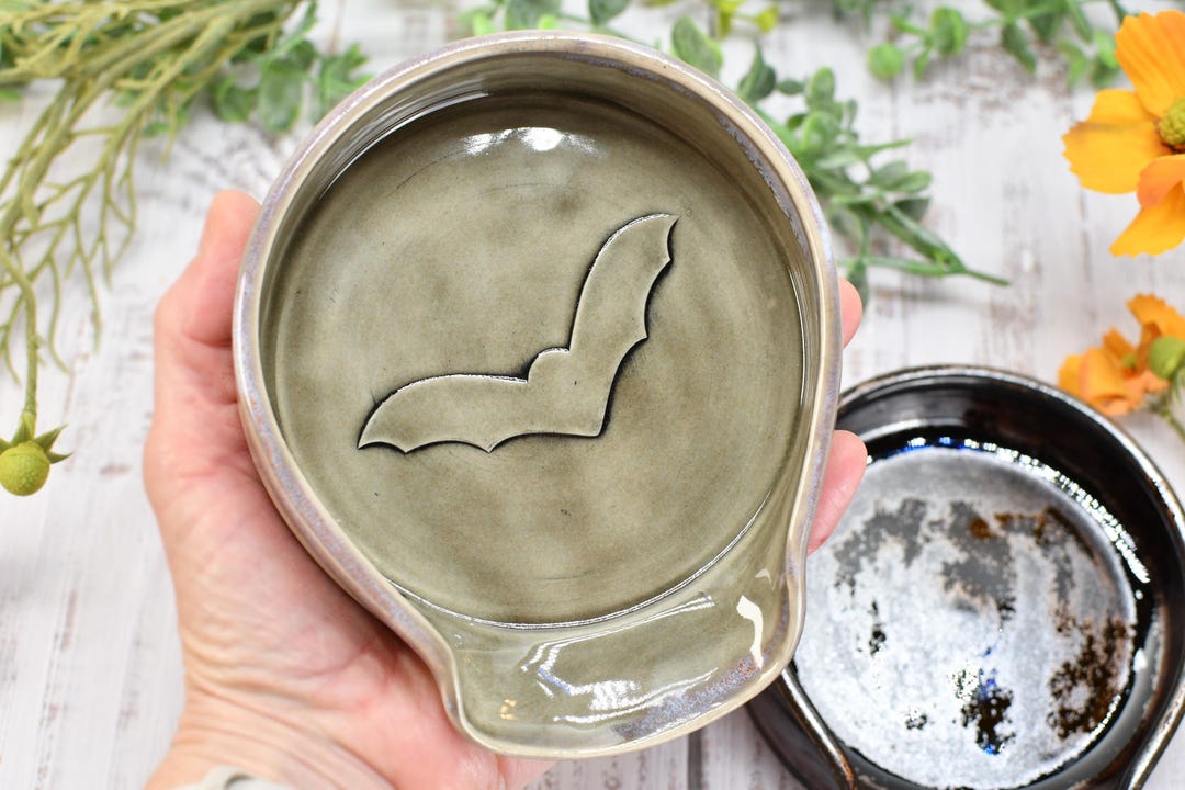 Bat Large Ceramic Stove Top Spoon Rest, Handmade Stoneware Pottery ...
