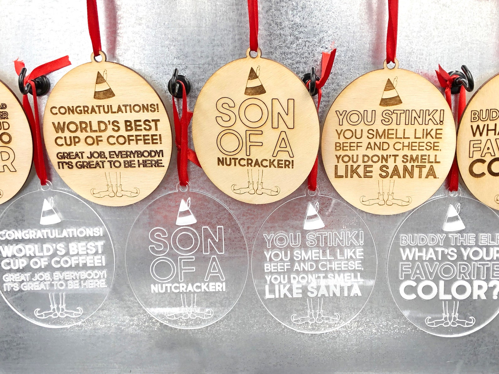 Christmas Buddy the Elf Movie Quote Ornaments Wood Acrylic - Etsy