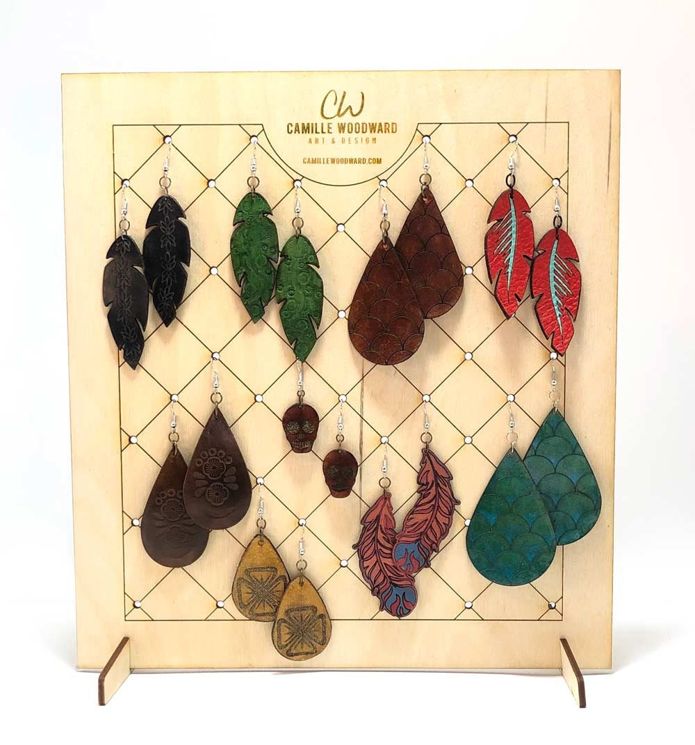 Earring Display Stand, Square With Diamond Pattern EPS SVG - INSTANT ...