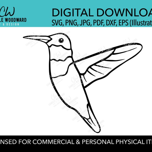 Hummingbird Outline Png - Etsy