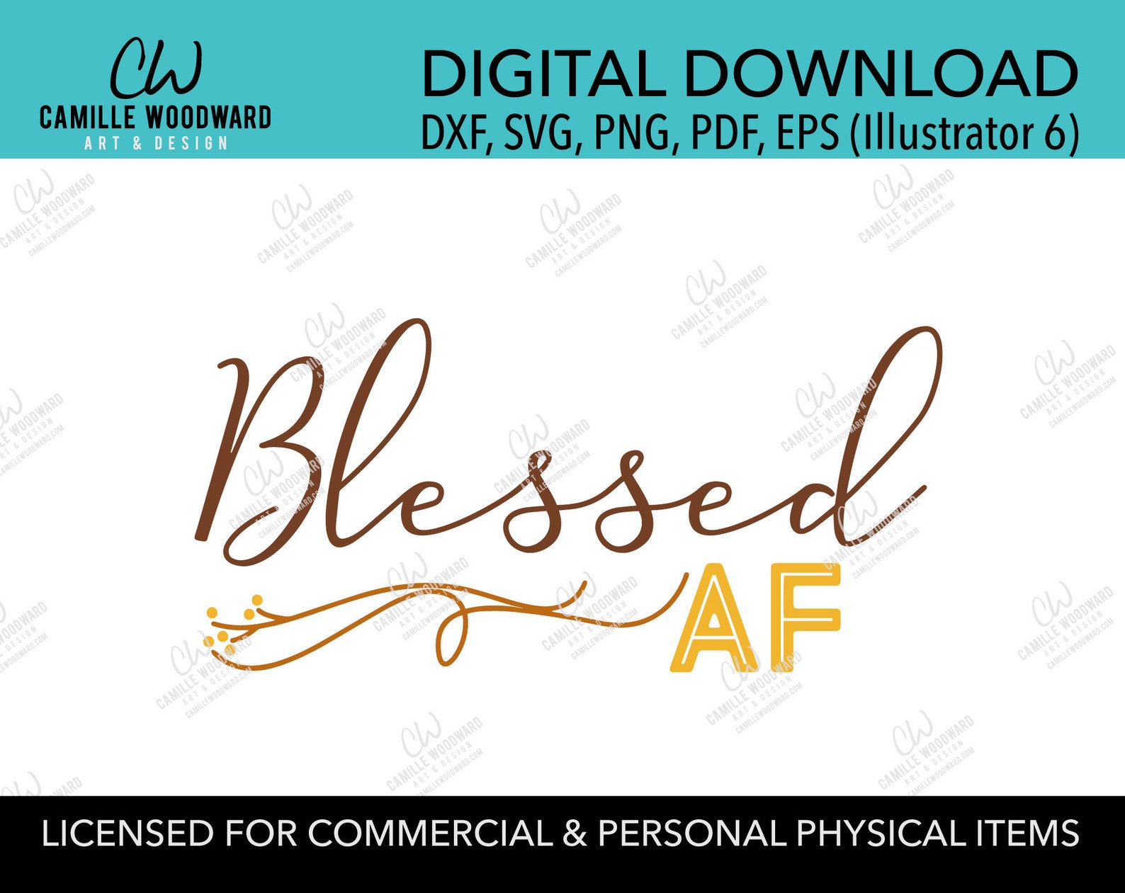 Thanksgiving Blessed AF Text Clip Art SVG PNG Sublimation - Etsy