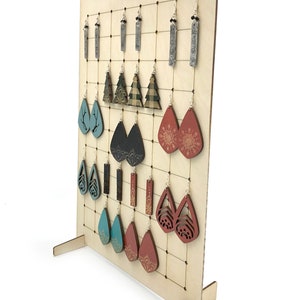 Earring Stand SVG, Grid Rectangle, Glowforge Earring Stand, Earring ...