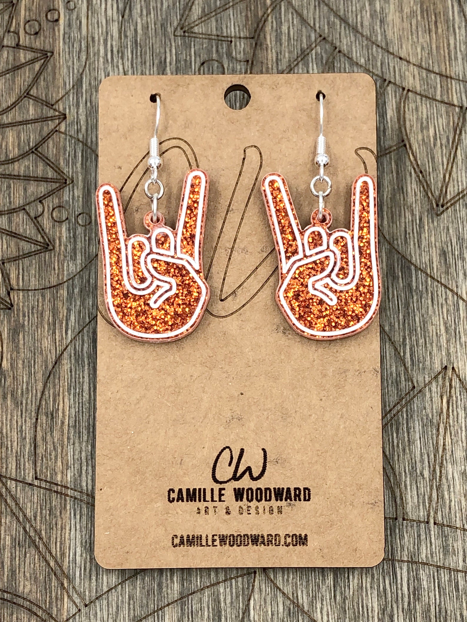 Rock N Roll Earrings Rock Hand Earrings Rock and Roll Hand | Etsy