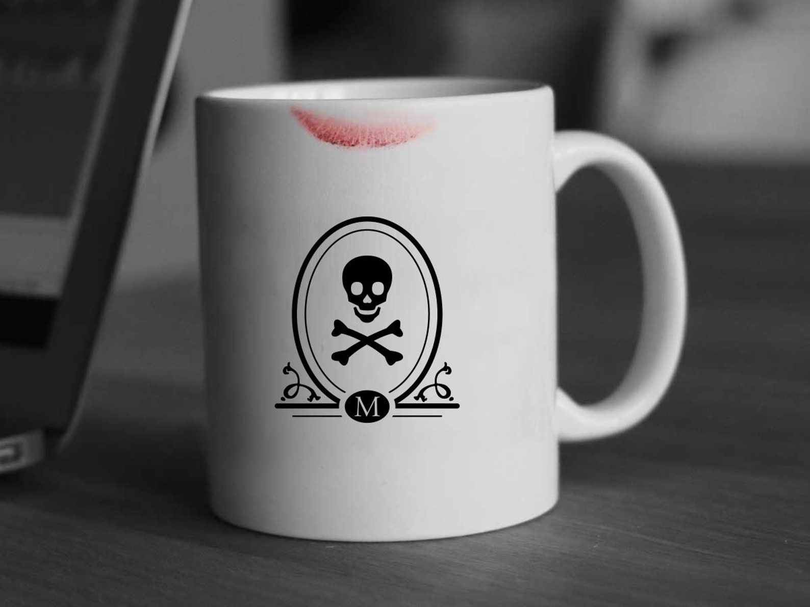 Skull Monogram Letter SVG Skull & Crossbones PNG Oval - Etsy