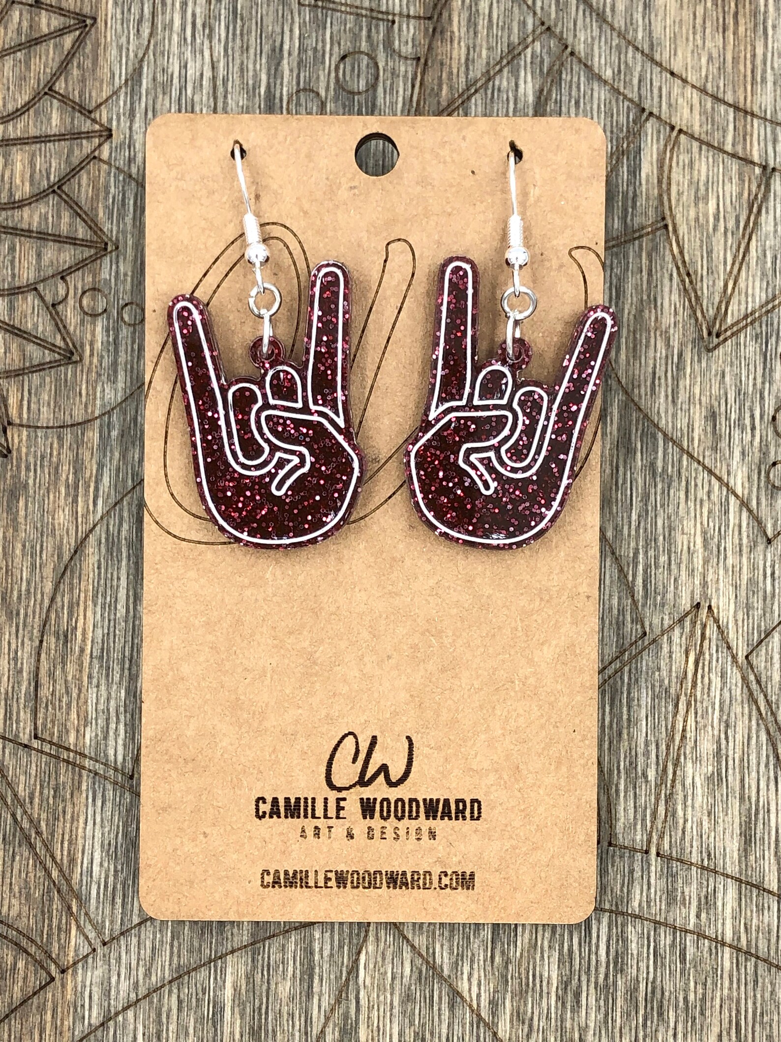 Rock N Roll Earrings Rock Hand Earrings Rock and Roll Hand | Etsy