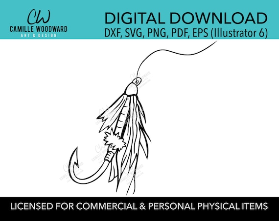 Fly Fishing Lure SVG for Men Fishing Clip Art Trout Fishing - Etsy