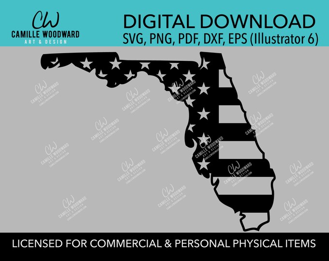 Florida American Flag SVG United States Map Cut File Png - Etsy