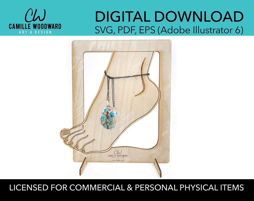 Ankle Bracelet Display With Foot Jewelry Stand SVG EPS - INSTANT ...