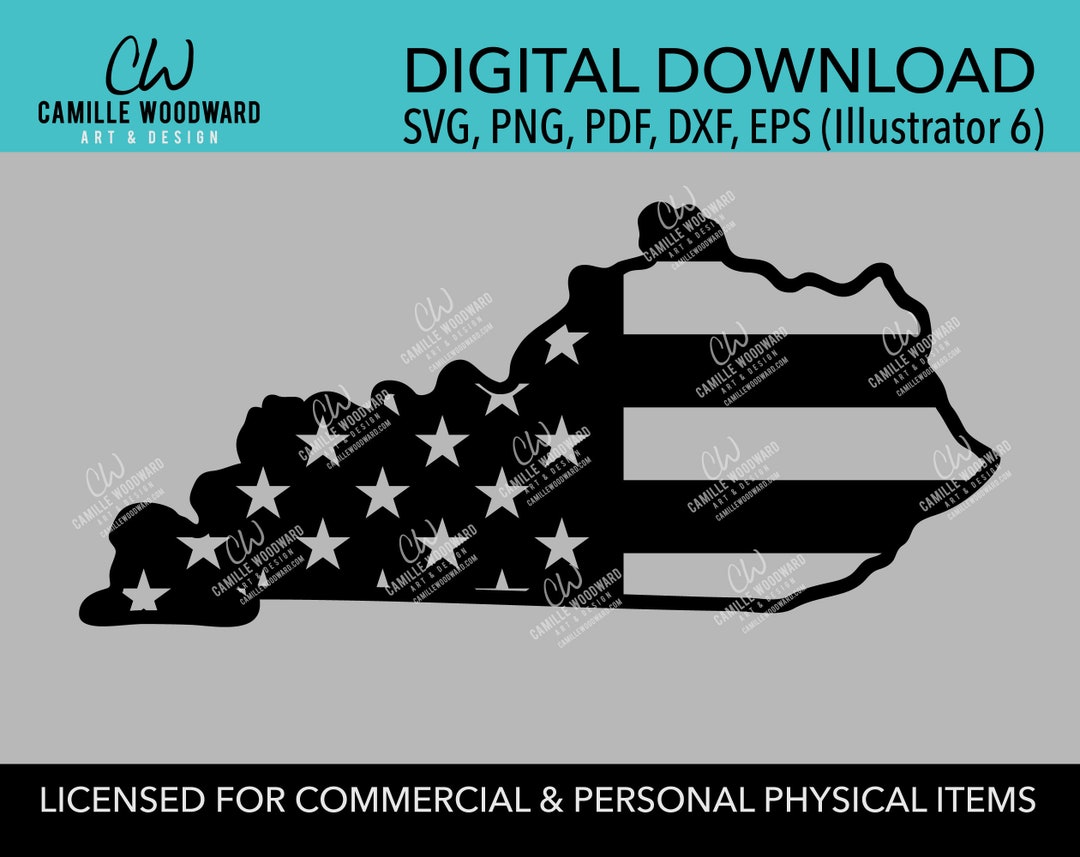 Kentucky America SVG, American Flag, United States, Cut File, Png, Pdf ...