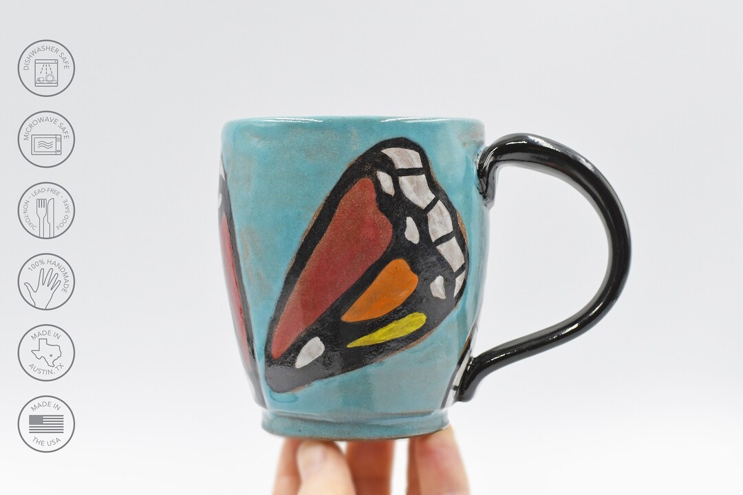Butterfly Wings Handmade Pottery Mug Ceramic Coffee Cup - Etsy