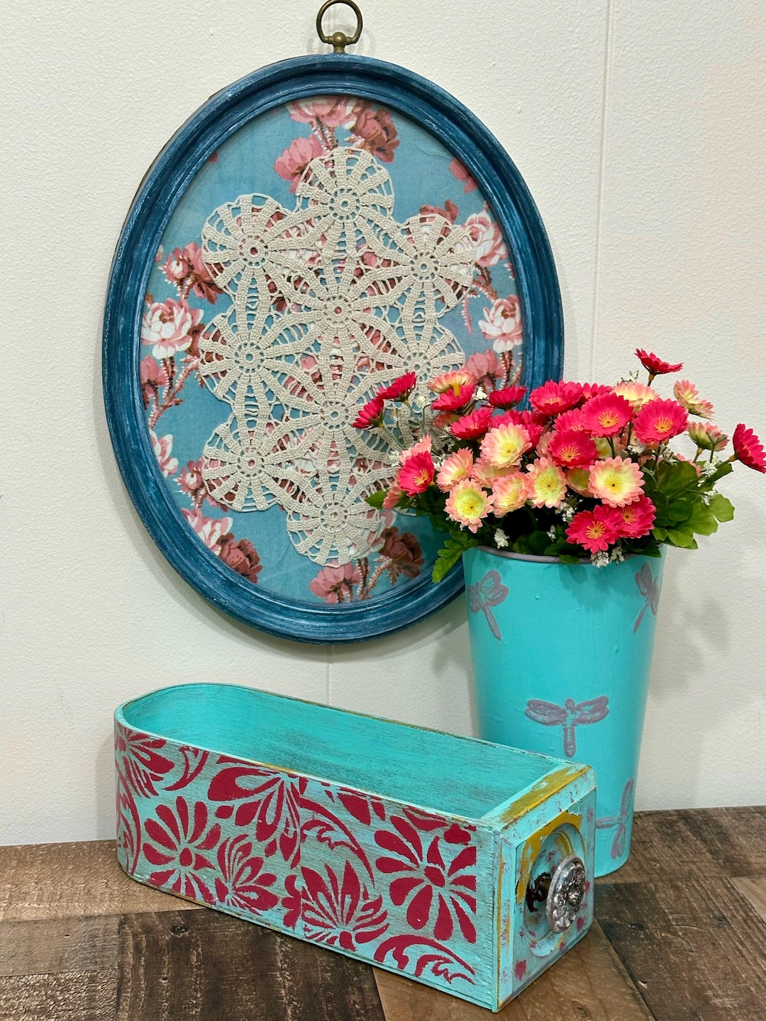 Bohemian Floral Desk Organizer - Etsy