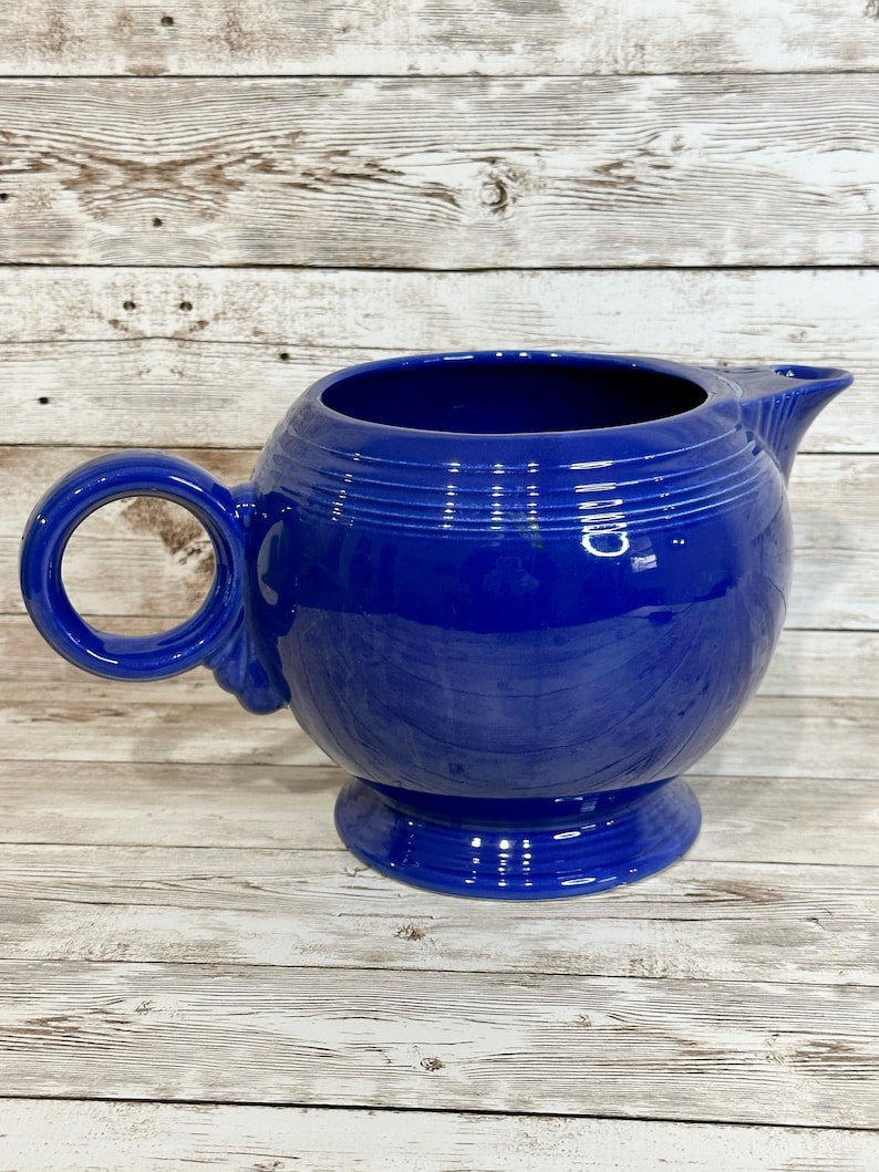 Vintage Fiestaware Cobalt Blue Teapot No Lid - Etsy