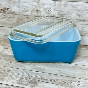 Vintage Pyrex Blue Refrigerator Dish With Lid, 502 - Etsy