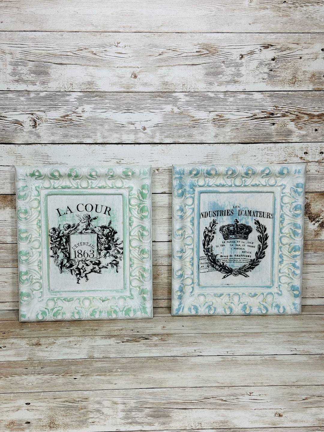 Upcycled Cottage Labels in Vintage Ceramic Frames - Etsy