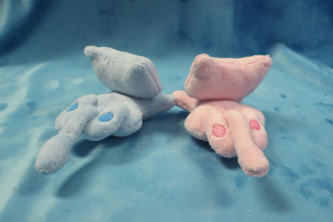6" Mew and Shiny Mew Plushie Pokemon Inspired Minky Handmade Plush - Etsy