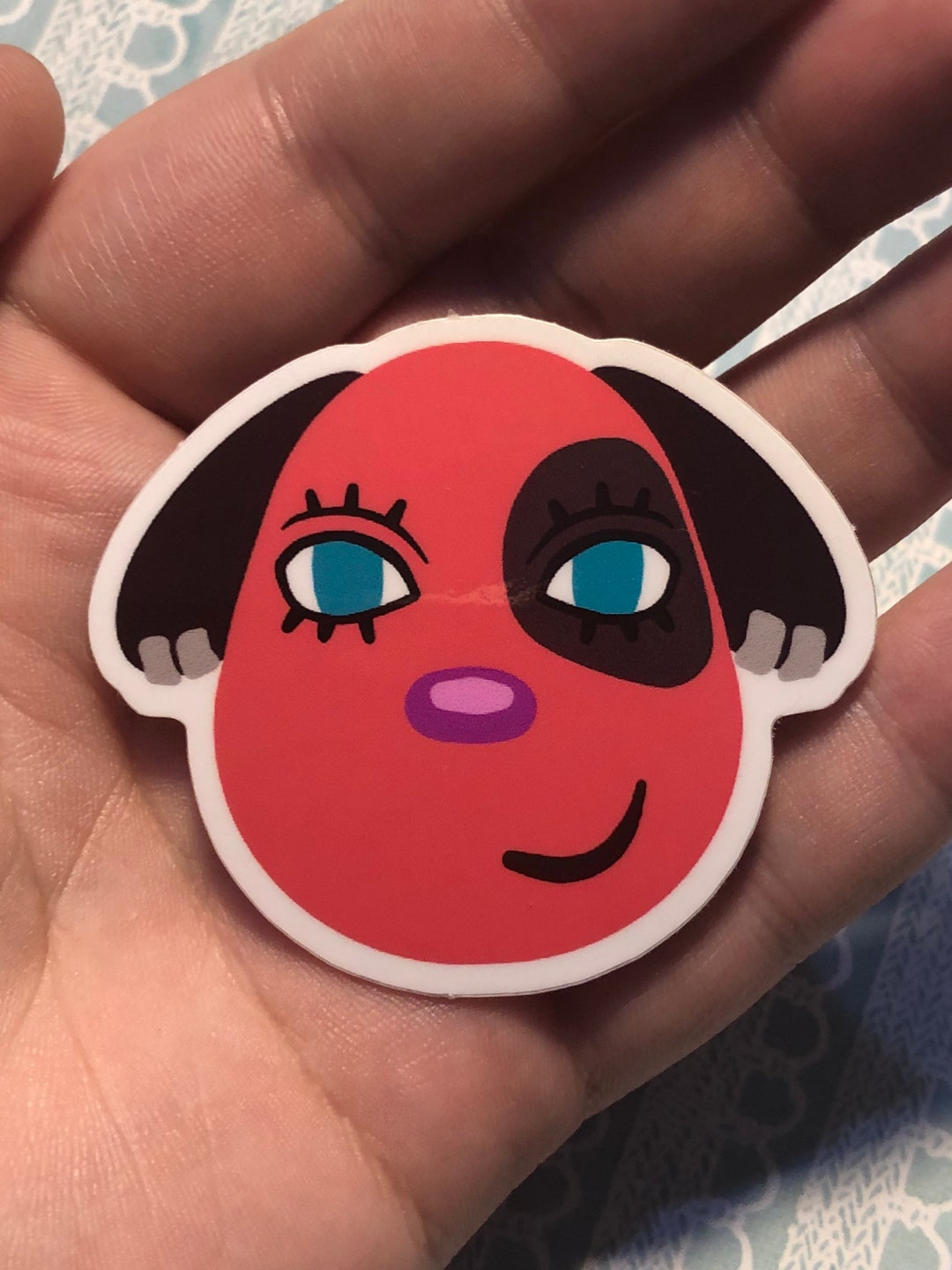 Cherry Animal Crossing Inspired Punk Red Dog Villager 2" Vinyl Sticker ...