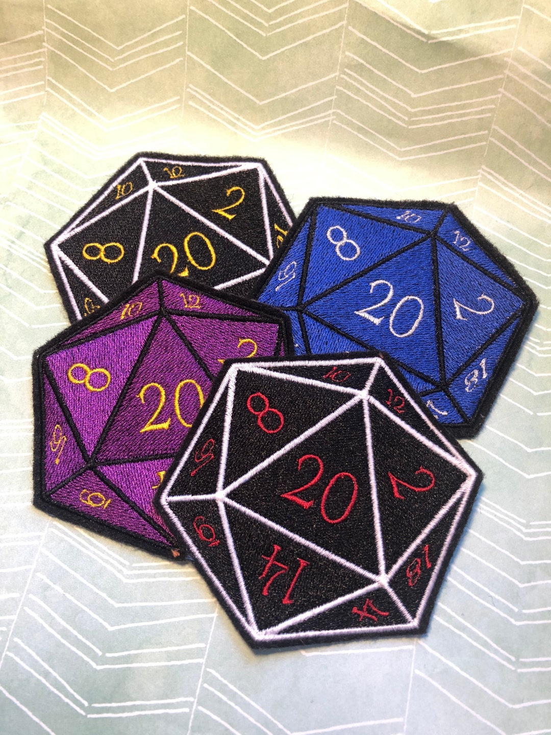 D20 Dice Dnd RPG Inspired Table Top Game 2.5” or 3.5" Iron-on Patch - Etsy