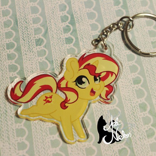 Sunset Shimmer MLP Pony 2 Acrylic Charm Keychain - Etsy