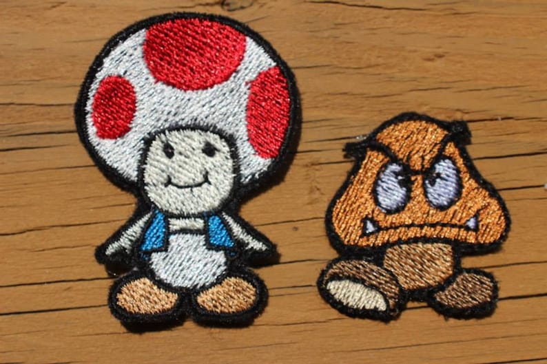 Super Mario Toad and Goomba Iron-on Patch - Etsy
