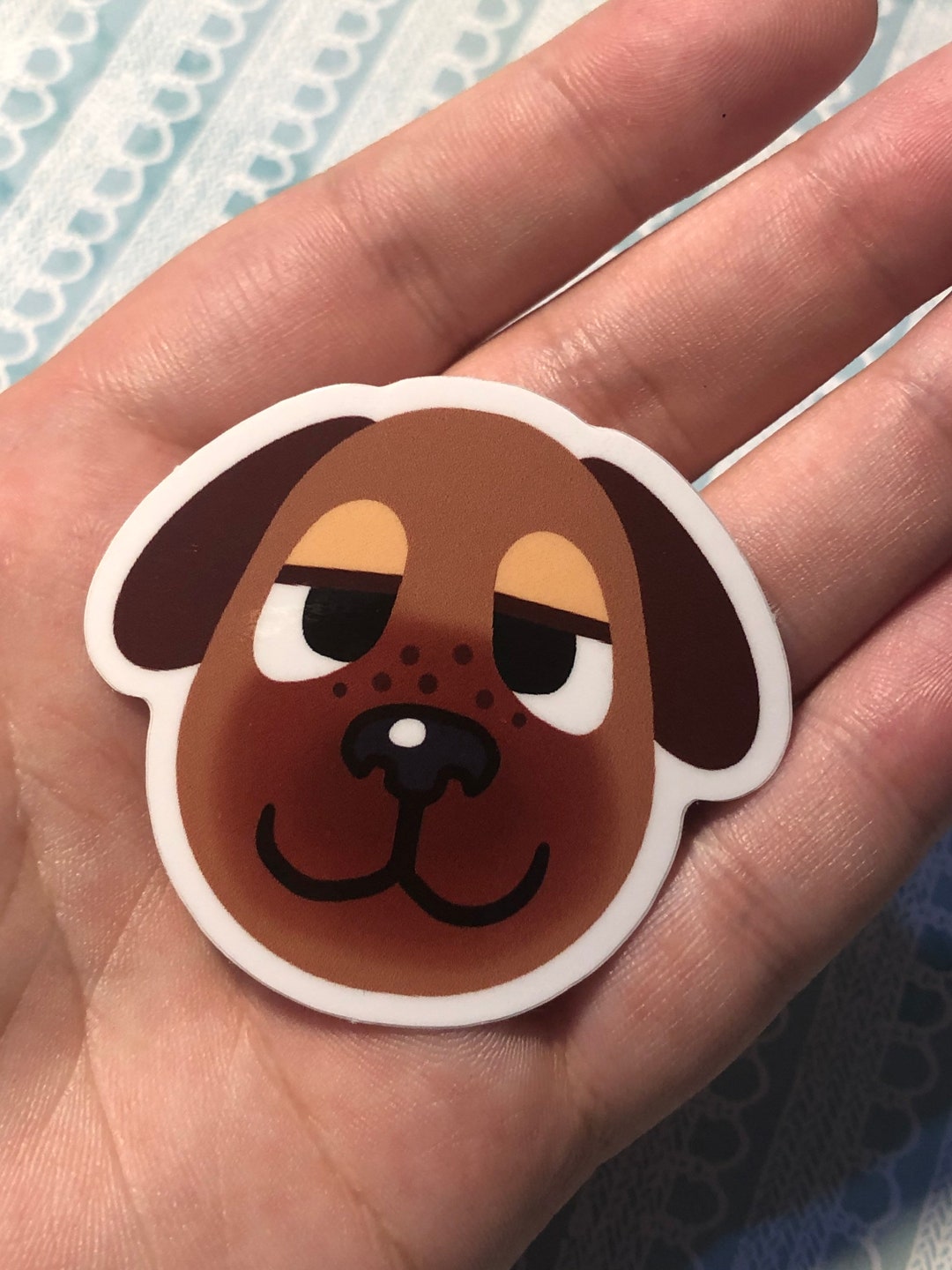 Bea Animal Crossing Inspired Brown Dog Villager 2" Vinyl Sticker - Etsy