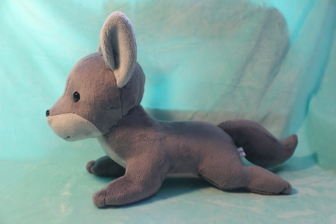 Chibi Wolfy Wolf Laying Beanie 14" Plush Handmade Original Plushie - Etsy