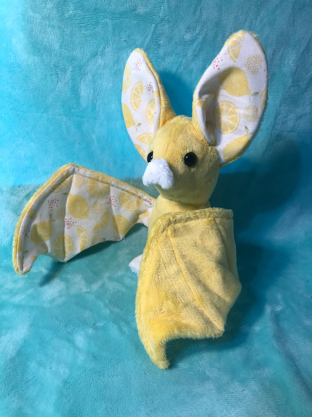 9” Lemon Lemonade Citrus Yellow Fruit Bat Handmade Minky Plush - Etsy
