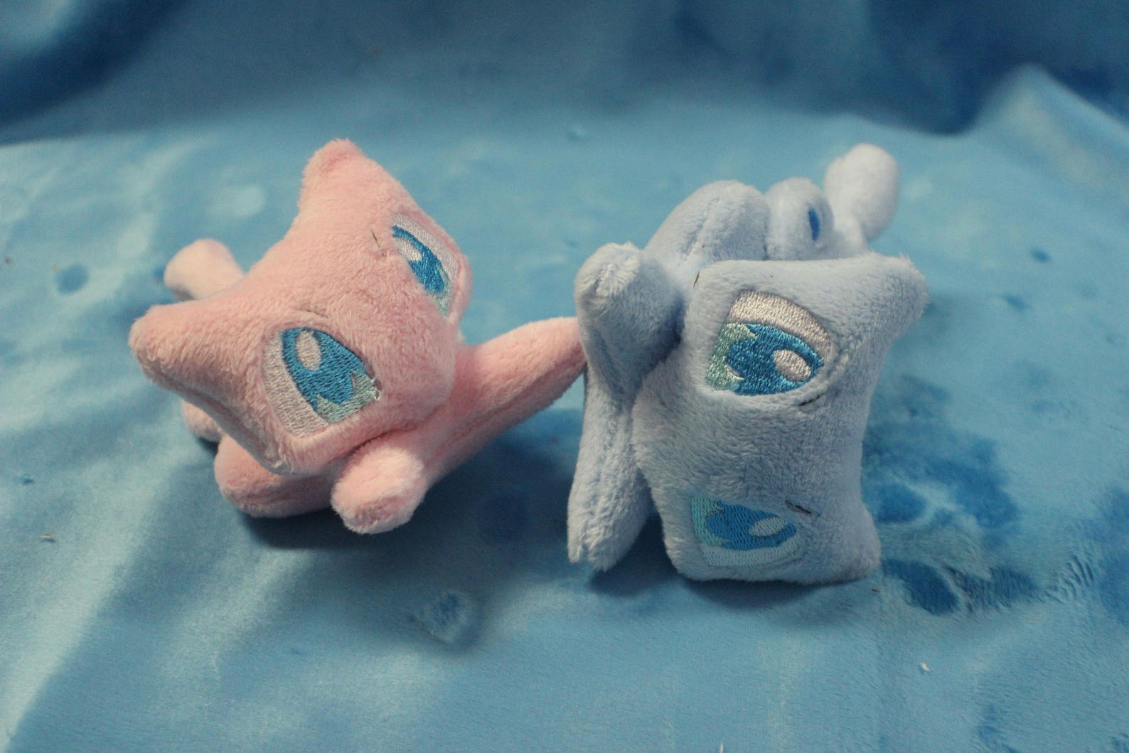 6" Mew and Shiny Mew Plushie Pokemon Inspired Minky Handmade Plush - Etsy