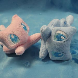 6" Mew and Shiny Mew Plushie Pokemon Inspired Minky Handmade Plush - Etsy