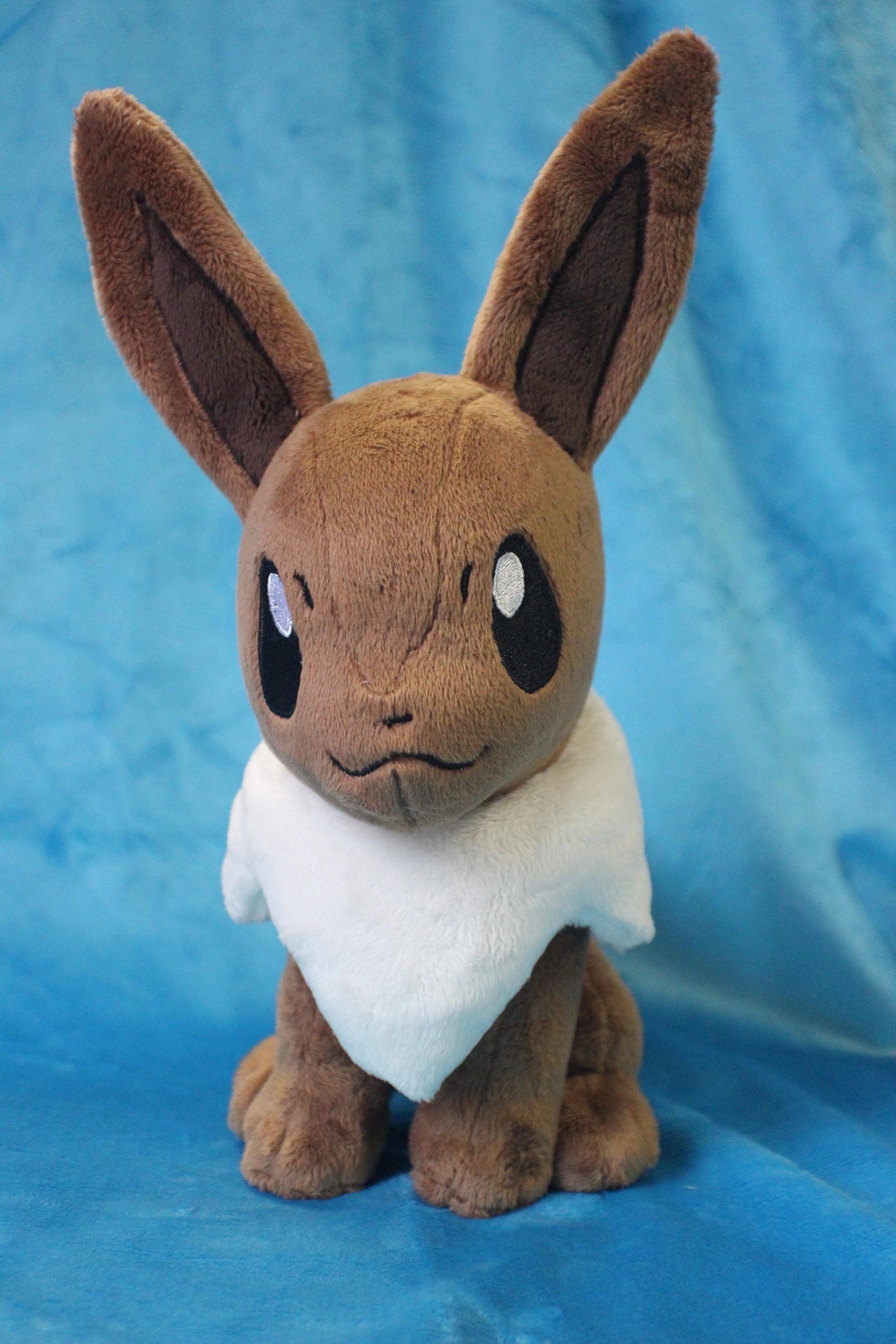 9" Sitting Eevee Pokemon Inspired Plush, Plushie Eeveelution Shiny - Etsy