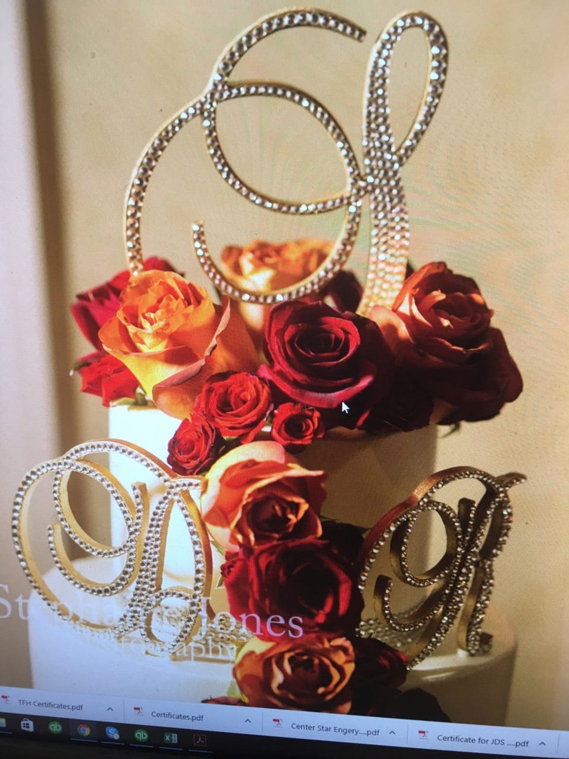 Gorgeous Swarovski Crystal Wedding Cake Toppers ANY 3 LETTER - Etsy