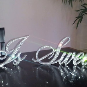 Swarovski Crystal "love is Sweet" 6" Standing Sign, Candy Buffet Sign ...