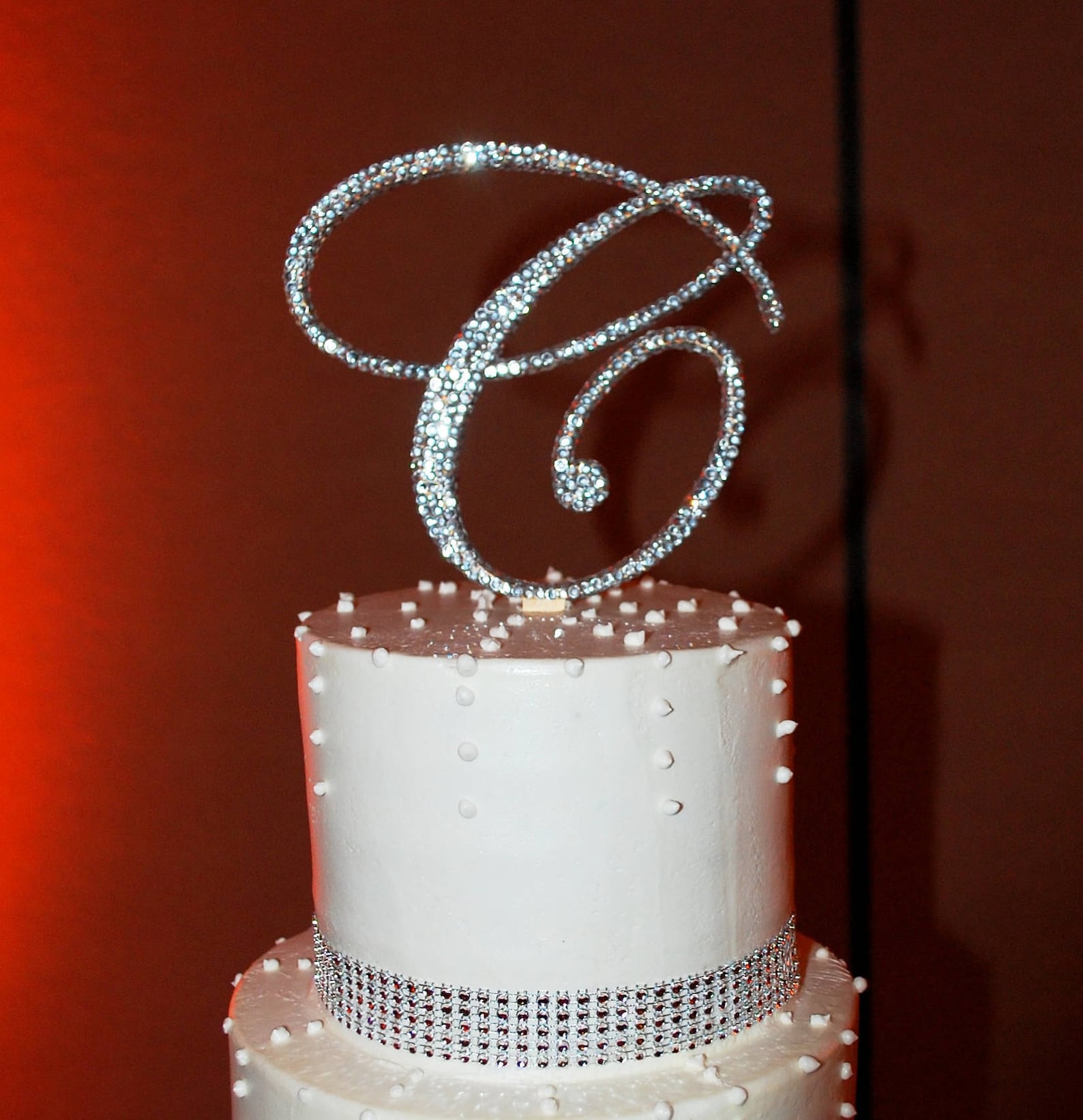 Gorgeous Swarovski Crystal Wedding Cake Toppers 4'' in - Etsy