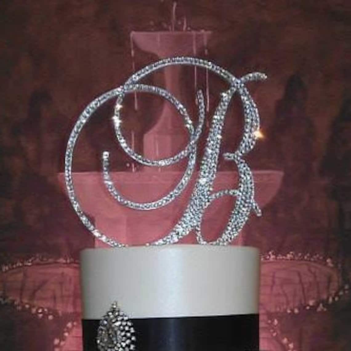 Gorgeous Swarovski Crystal Wedding Cake Toppers 4'' in - Etsy