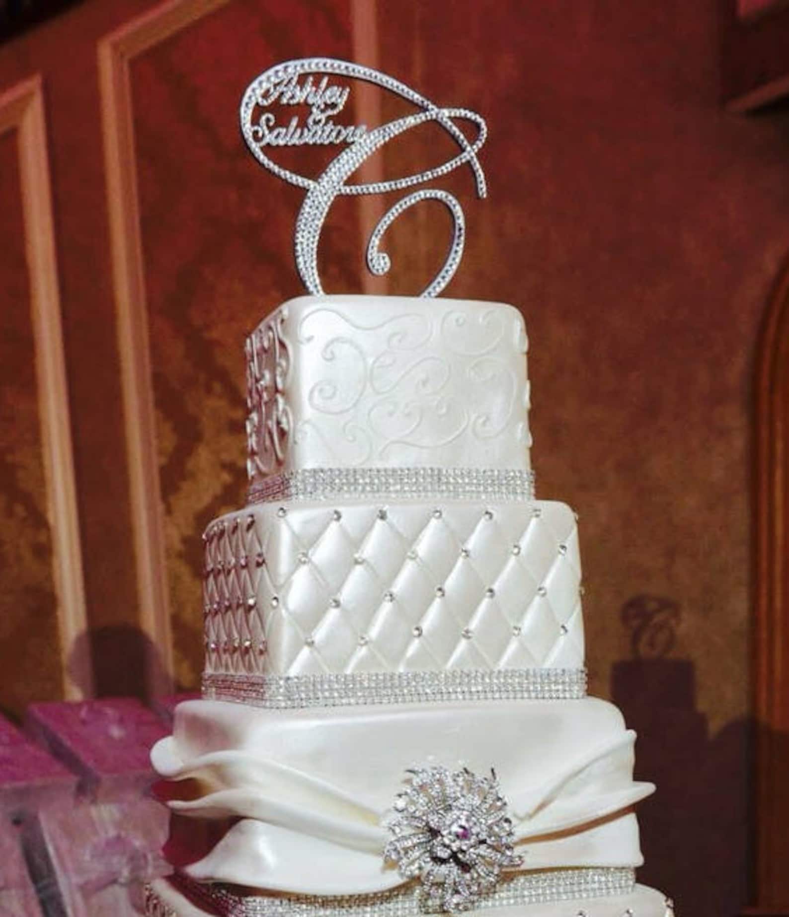 Gorgeous Custom Swarovski Crystal Wedding Cake TOPPERS - Etsy